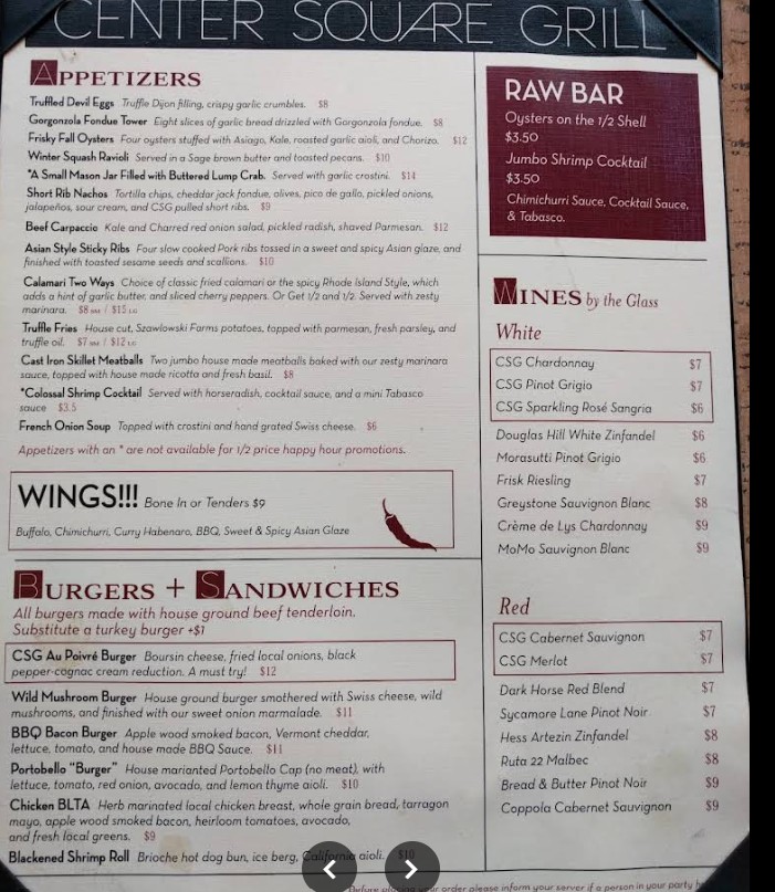 Center Square Grill Restaurant – American Bar & Grill in East ...